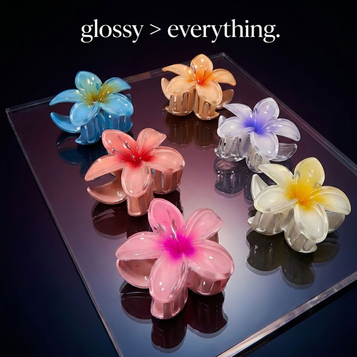 Glossy Korean Gradient claw clip – Okiedoky